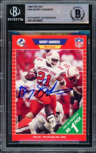 Barry Sanders Autographed Memorabilia | Signed Photo, Jersey ...