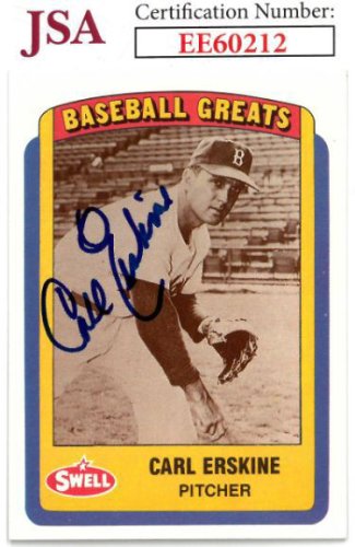 Carl Erskine Autographed Memorabilia | Signed Photo, Jersey ...
