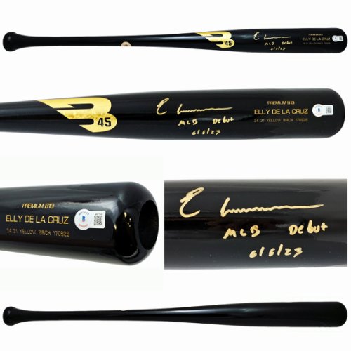 Elly De La Cruz Autographed Signed Black B45 Player Model Bat ...