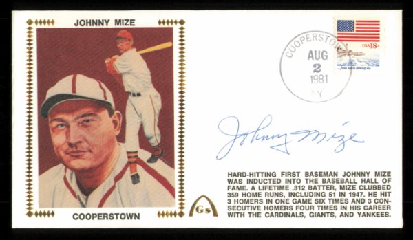Johnny Mize Autographed Memorabilia | Signed Photo, Jersey ...