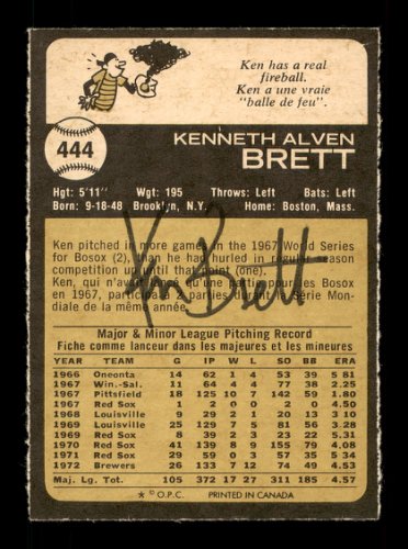 Ken Brett Autographed Memorabilia | Signed Photo, Jersey, Collectibles ...