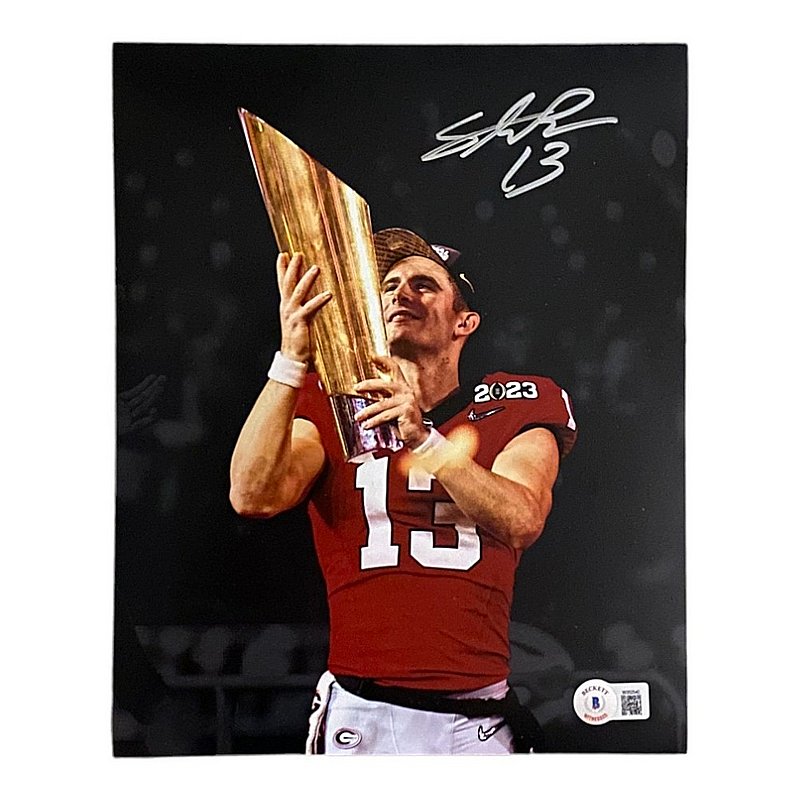 Stetson Bennett IV Georgia Bulldogs 8x10 2023 Championship Trophy Photo ...
