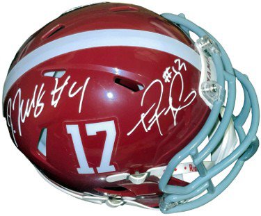 Tua Tagovailoa & Jerry Jeudy Signed Alabama Riddell Speed #17 Mini ...