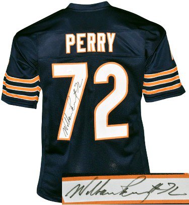 William Perry Autographed Signed Chicago Navy TB Custom Stitched Pro ...