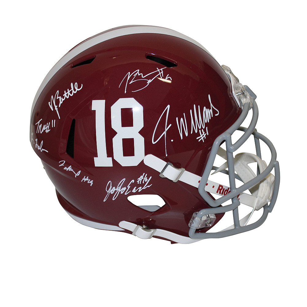 2021 Alabama Crimson Tide Team Autographed Signed Riddell Speed Full ...