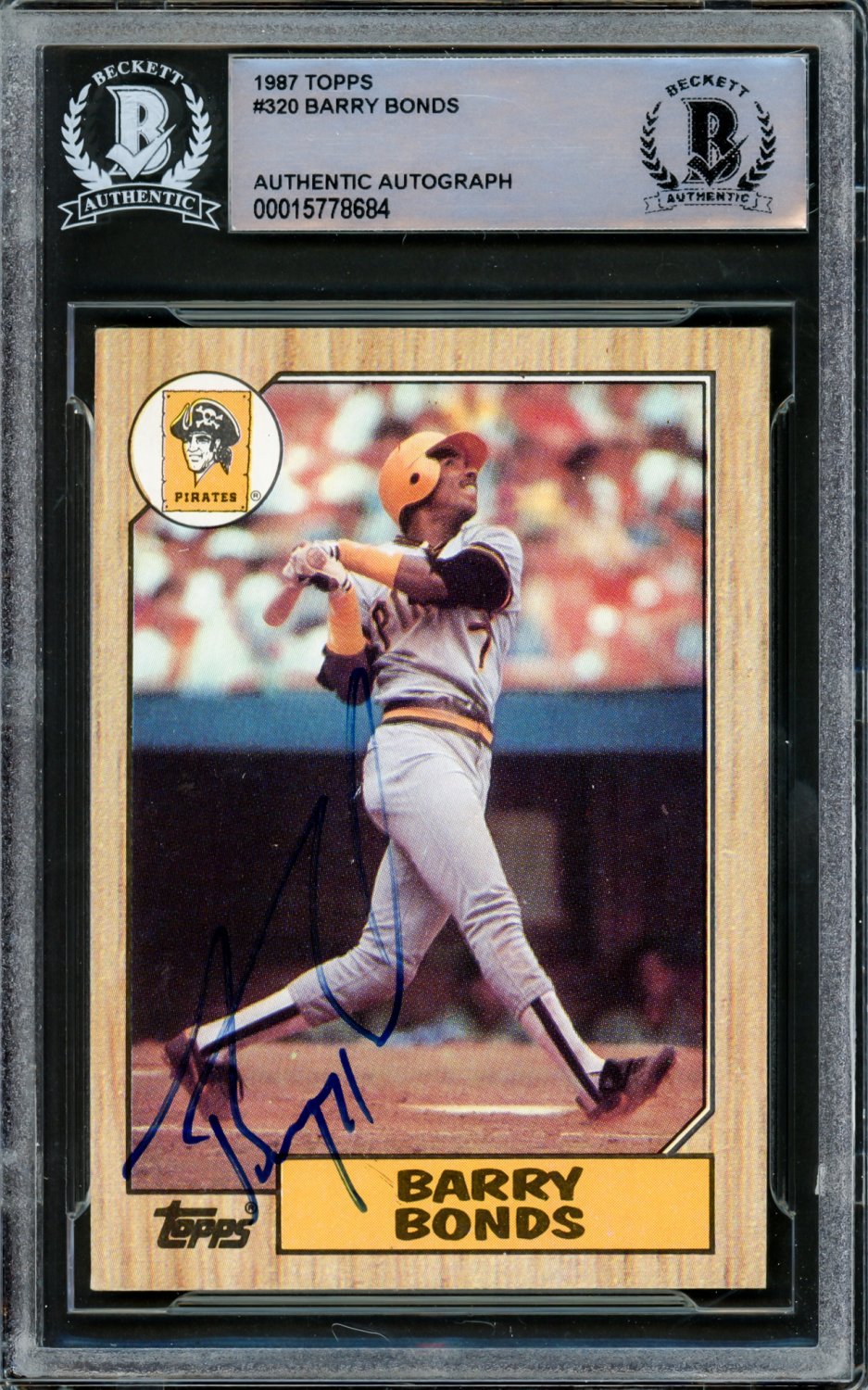 Barry Bonds Autographed Signed 1987 Topps Card #320 Pittsburgh Pirates ...