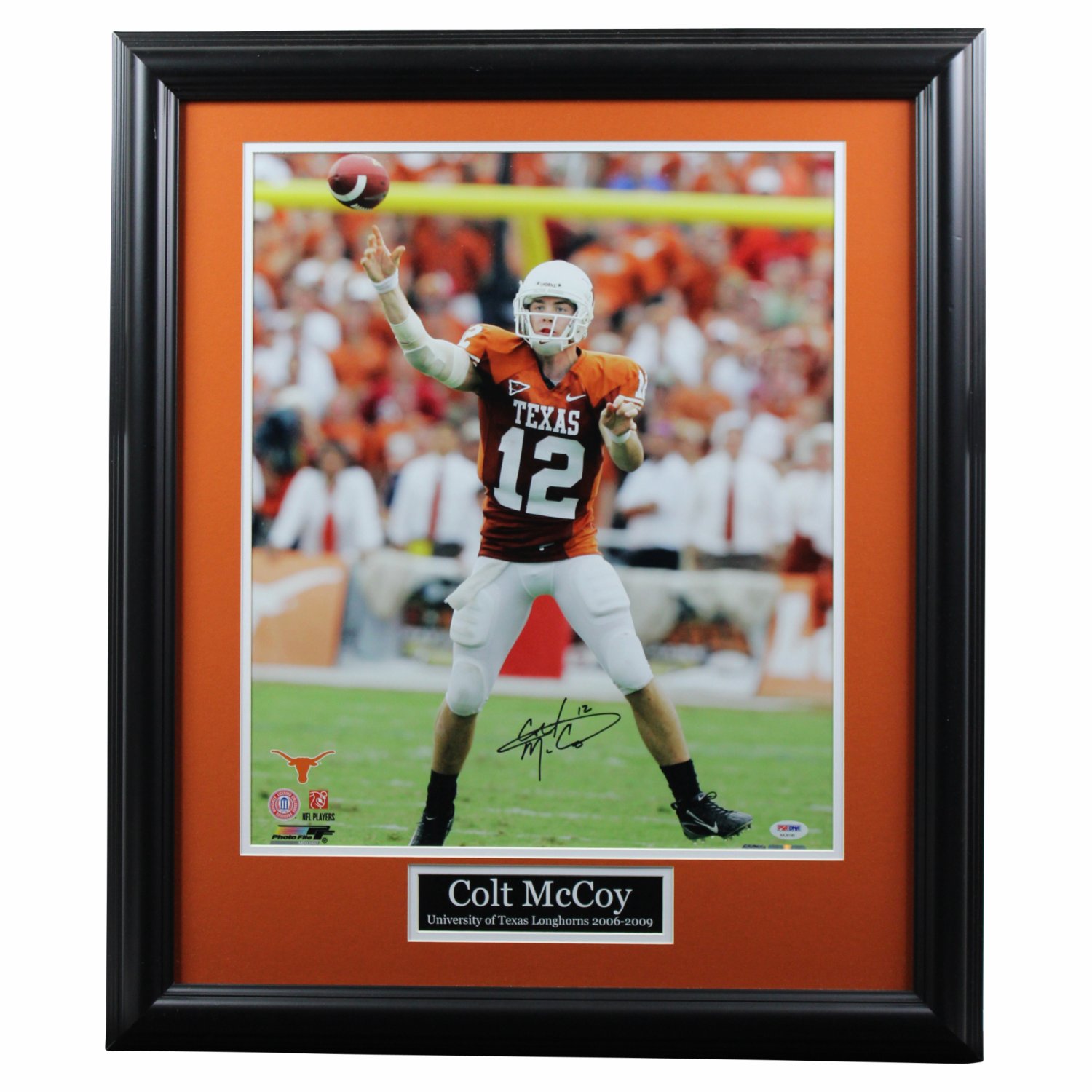 Colt McCoy Autographed Signed Texas Longhorns Framed Jumping Throw in ...