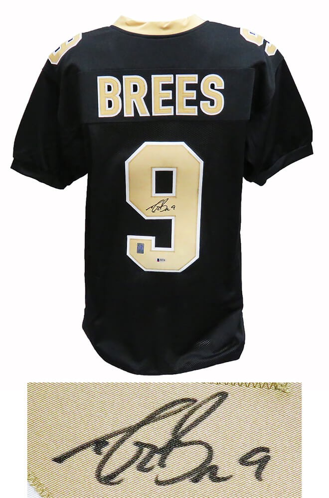 Drew Brees Autographed Signed Black Custom Football Jersey (Beckett)