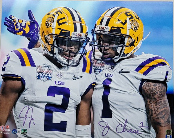 Ja'marr Chase Autographed Signed Ja'marr Chase & Justin Jefferson LSU ...