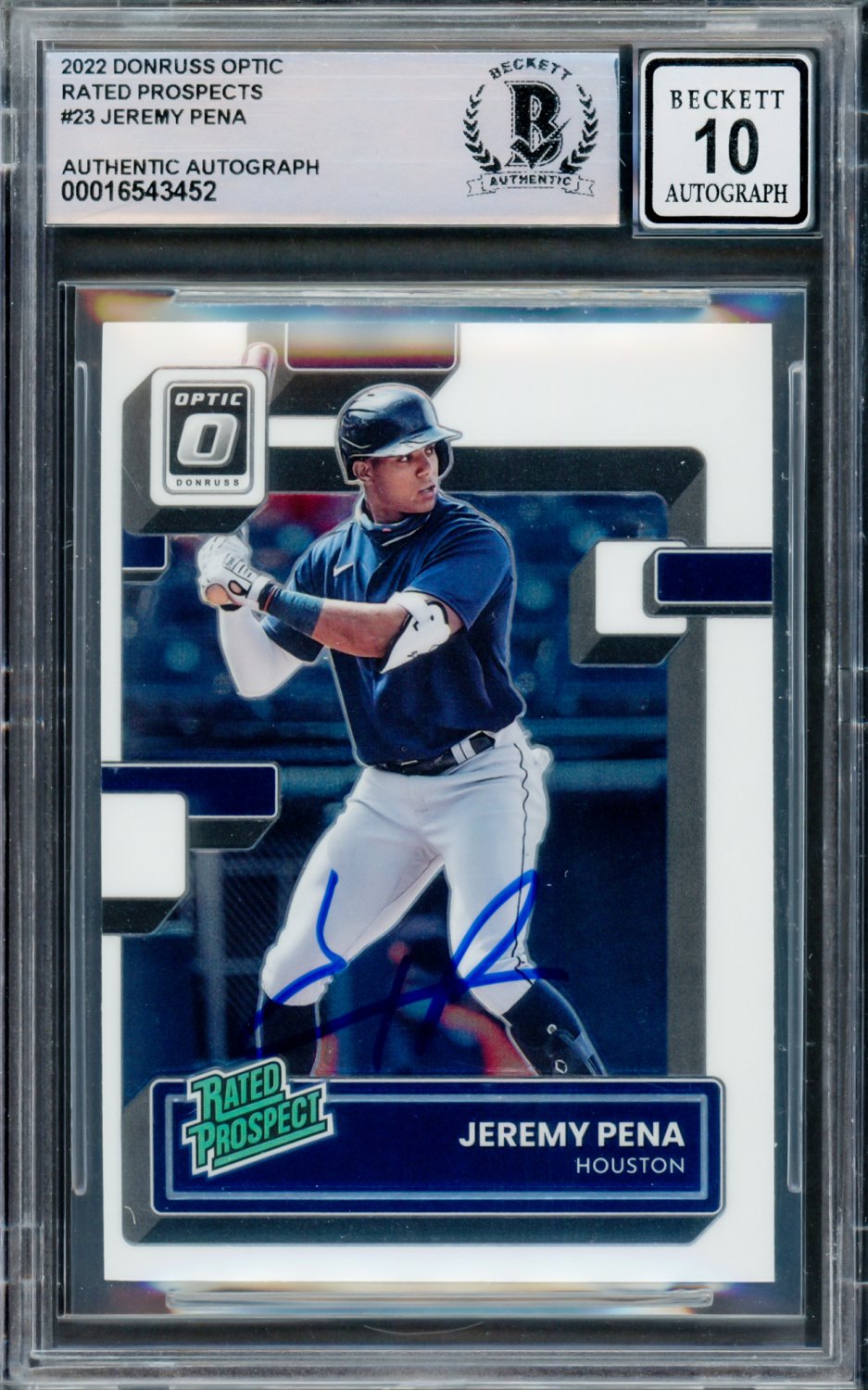 Jeremy Pena Autographed Signed 2022 Donruss Optic Rookie Card #Rp23 ...