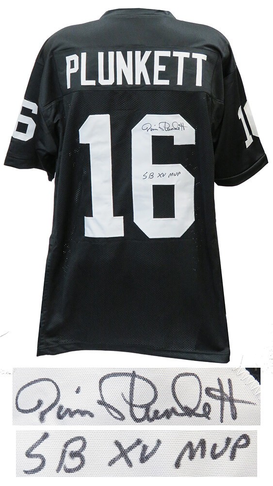 Jim Plunkett Autographed Signed Black Custom Jersey w/SB XV MVP