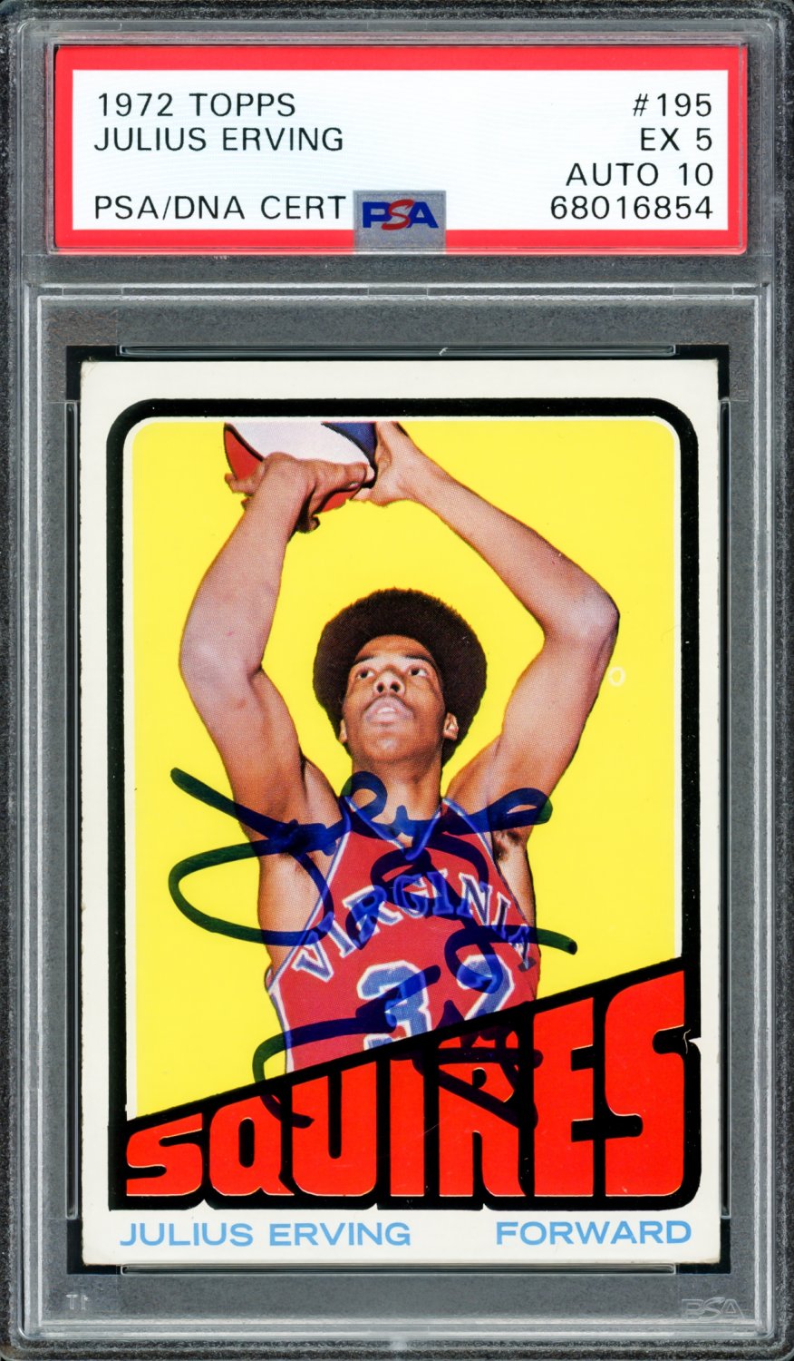 Julius Erving Autographed Signed 1972-73 Topps Rookie Card #195 ...