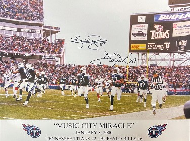 Kevin Dyson & Frank Wycheck Dual Signed Tennessee Titans Music City ...