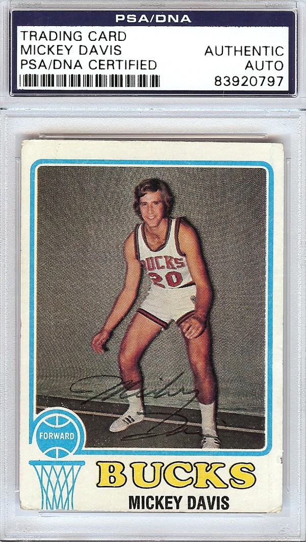 Mickey Davis Autographed Signed 1973 Topps Card #107 Milwaukee Bucks ...