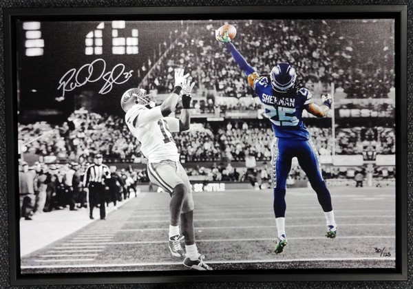 Richard Sherman Autographed Signed Framed 20X30 Canvas Photo Seattle ...