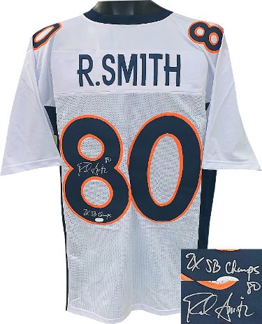 Rod Smith Autographed Signed White Custom Stitched Pro Style Football ...