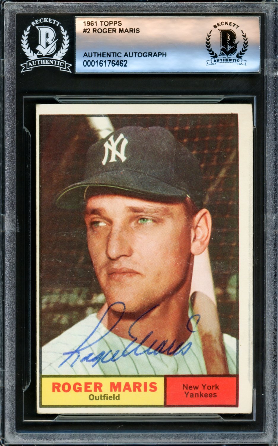 Roger Maris Autographed Signed 1961 Topps Card #2 New York Yankees ...