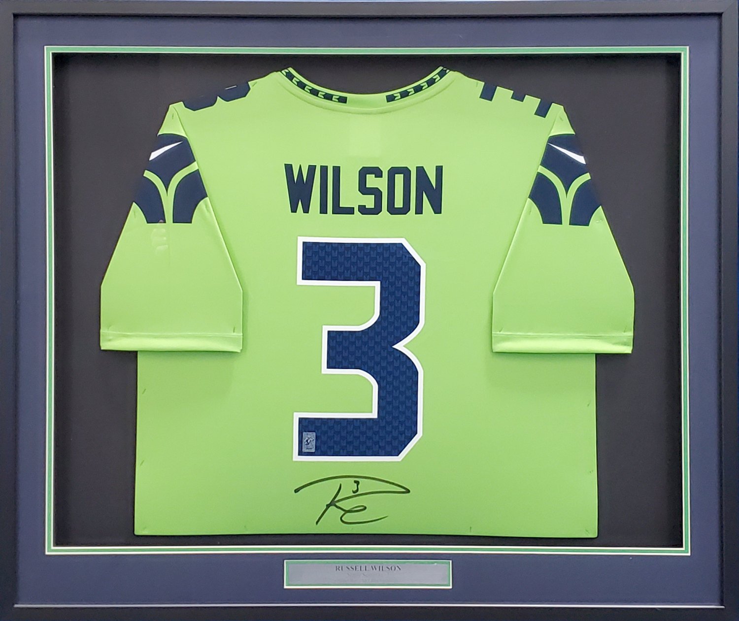 Russell Wilson Autographed Signed Seattle Seahawks Action Green Nike ...
