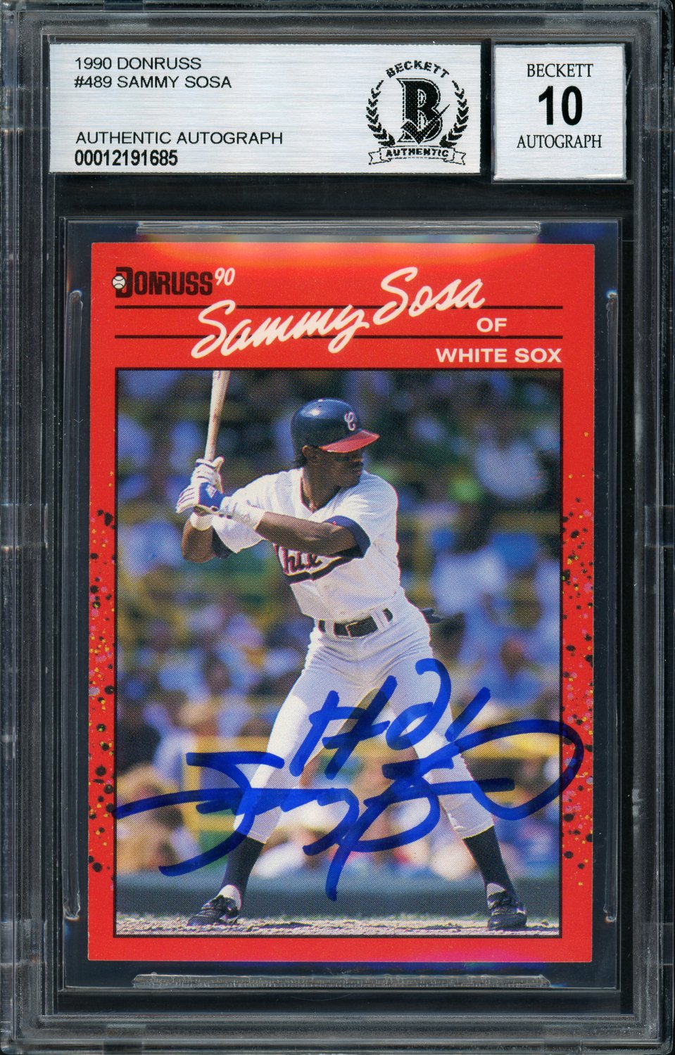 Sammy Sosa Autographed Signed 1990 Donruss Rookie Card #489 Chicago ...