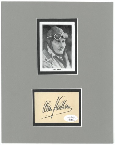 Sir Alan Cobham Autographed Signed Vintage 3x2.4 Cut Avation Pioneer ...