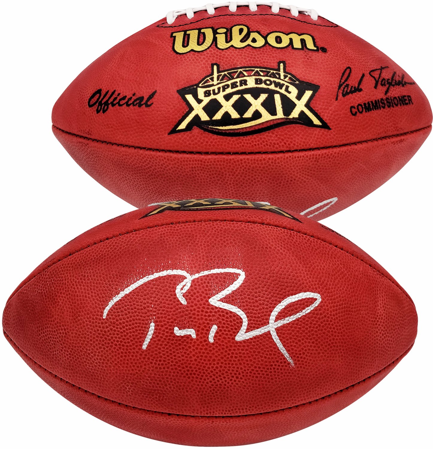 Tom Brady Autographed Signed Official NFL Leather Sb Xxxix Logo ...